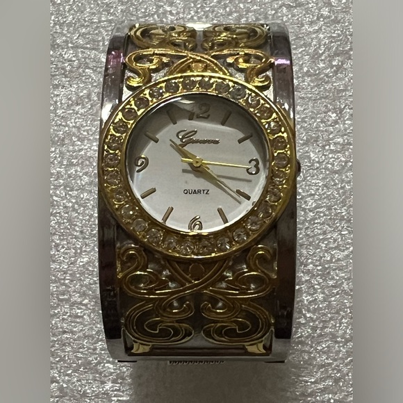 Accessories | Geneva Quartz Womens Cuff Watch Gold And Silver Tone ...